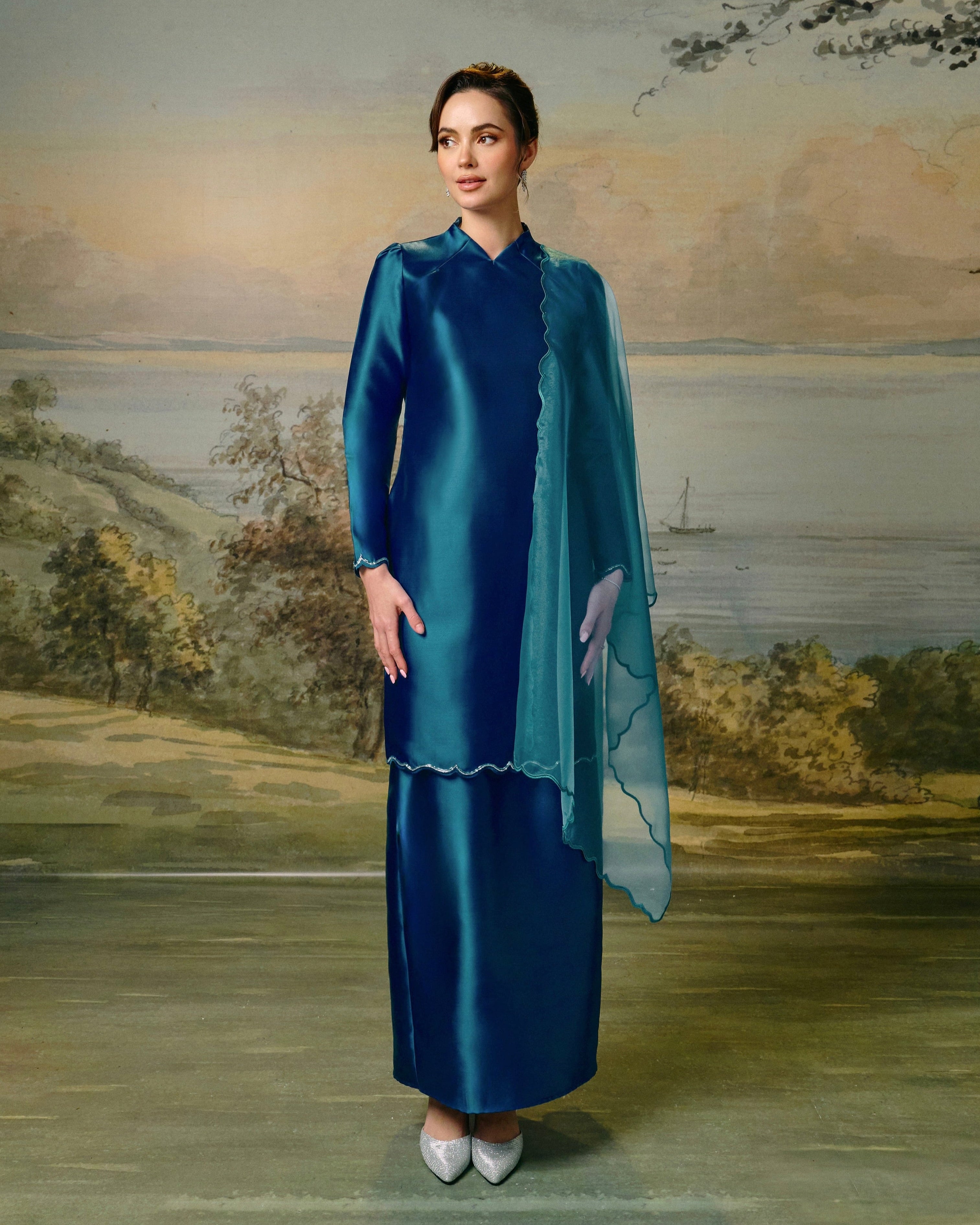 Isabelle in Teal Blue – Timeless Attire